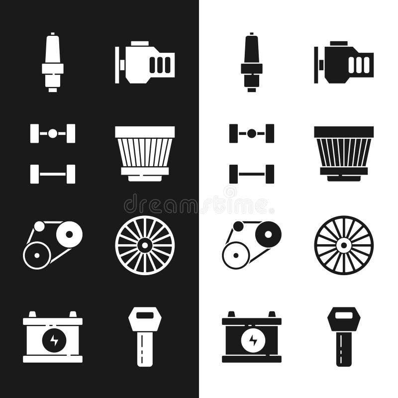 Set Car Air Filter, Chassis Car, Spark Plug, Check Engine, Timing Belt ...