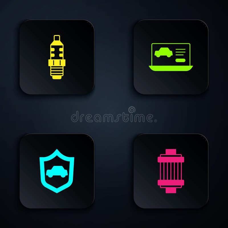 Set Car Air Filter, Spark Plug, with Shield and Diagnostics Condition ...