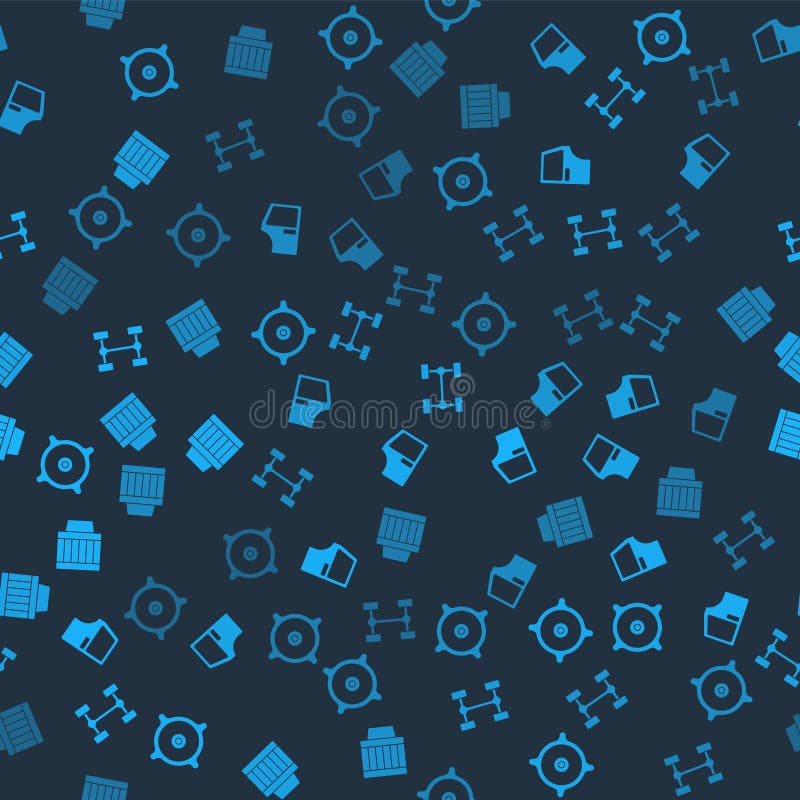 Set Car Audio Speaker, Door, Chassis Car and Air Filter on Seamless ...