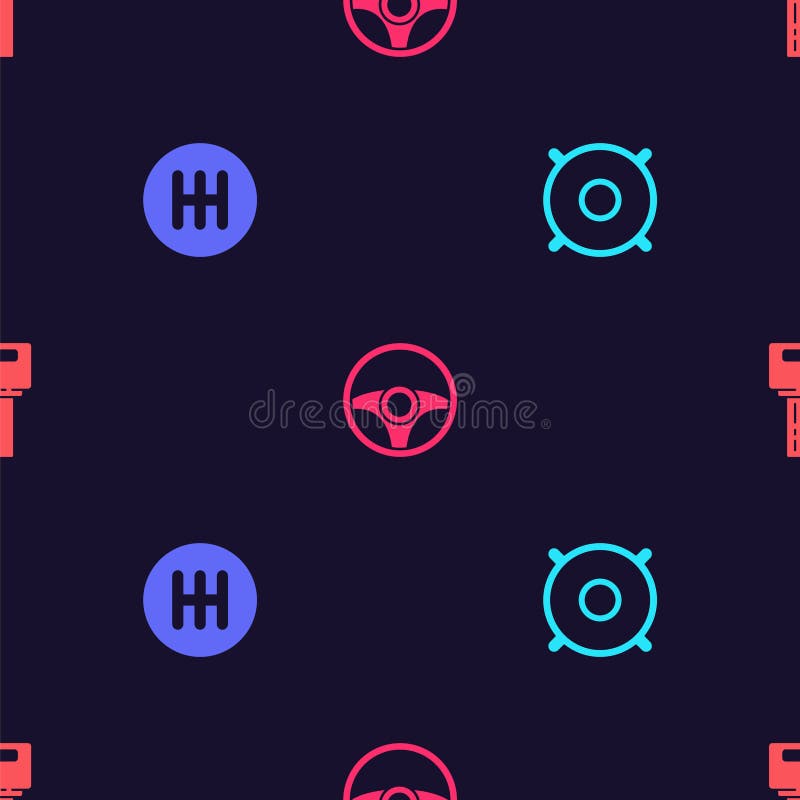 Set Car Audio Speaker, Gear Shifter, Steering Wheel and Key with Remote ...