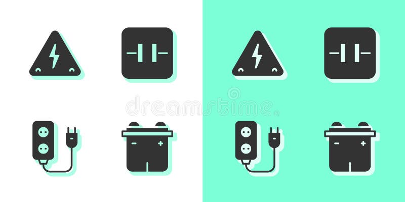 Set Car Battery, High Voltage, Electric Extension and Electrolytic ...