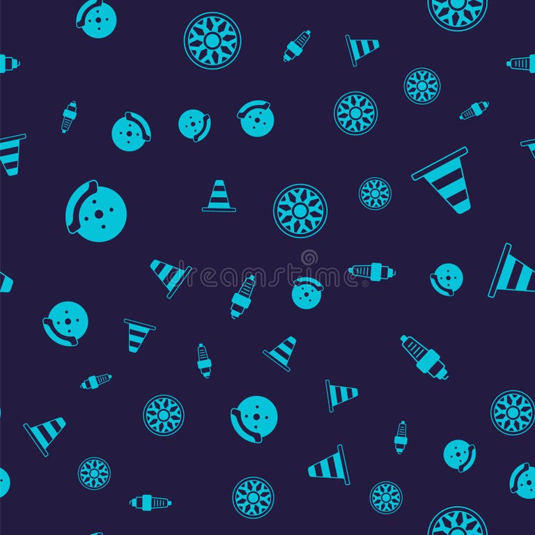 Set Car Brake Disk with Caliper, Traffic Cone, Alloy Wheel for Car and ...