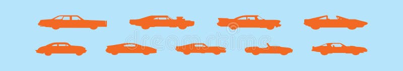 Set of Car Cartoon Icon Design Template with Various Models. Vector ...