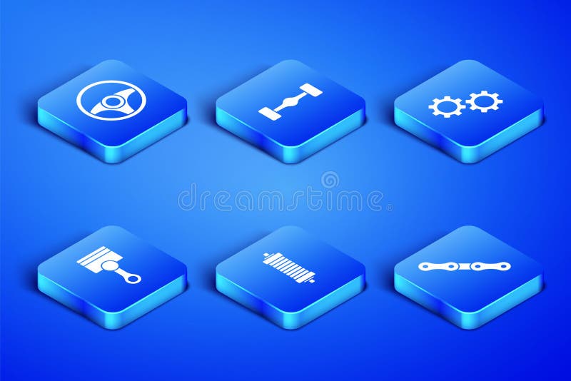 Set Car Chain, Steering Wheel, Shock Absorber, Engine Piston, Chassis ...