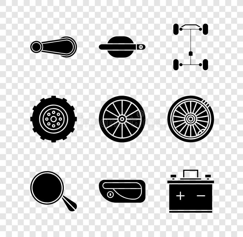 Set Car Door Handle, Chassis Car, Mirror, Battery, Wheel and Icon ...