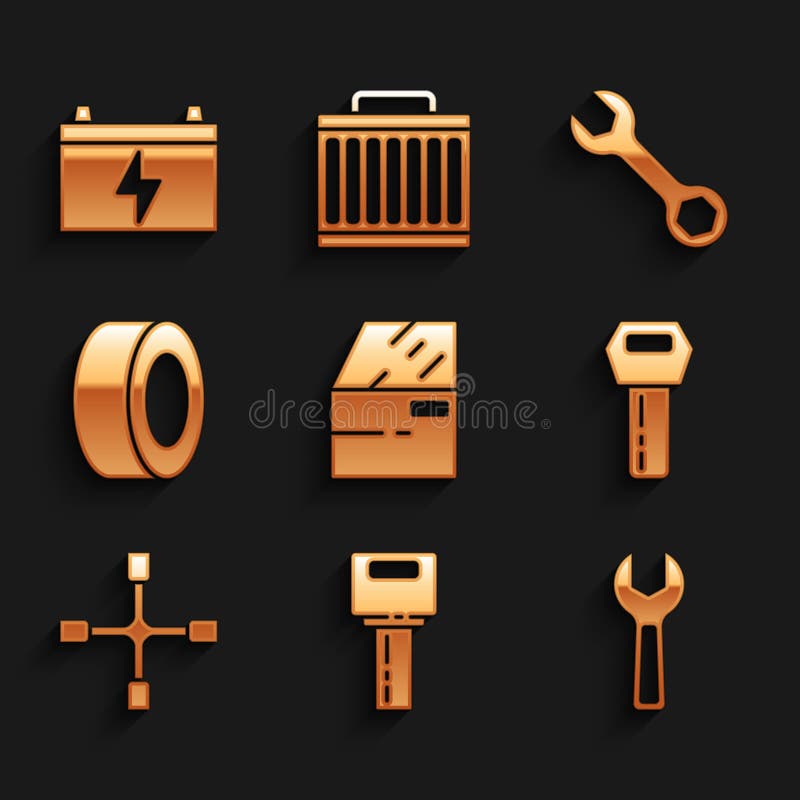Set Car Door, Key with Remote, Wrench Spanner, Wheel Wrench, Tire, and ... Set Car Door, Key with Remote, Wrench Spanner, Wheel Wrench, Tire, and ...