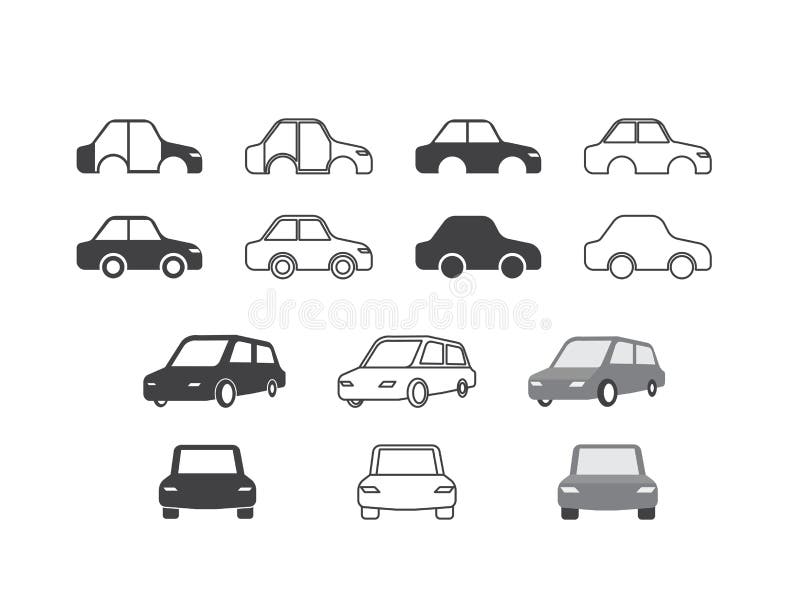 Set of car frames stock vector. Illustration of automobile - 160332723