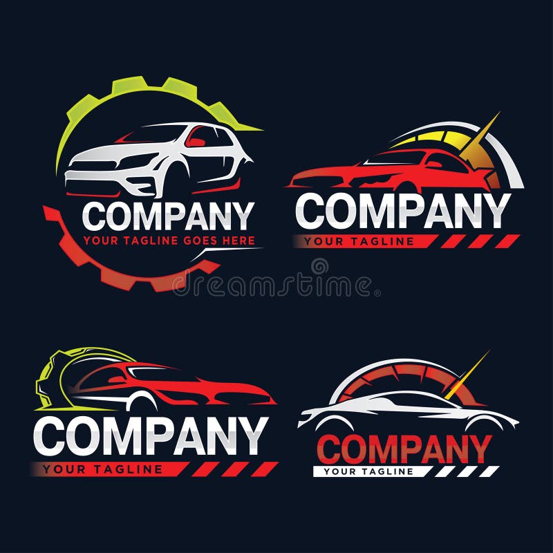 Set of Car Garage Logo Design Template Stock Vector - Illustration of ...