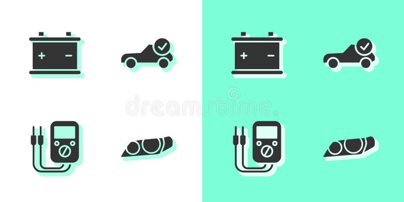 Set Car Headlight, Battery, Multimeter and Auto Service Check ...