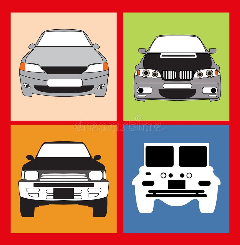 Set of 4 car icon stock vector. Illustration of drive - 295750064