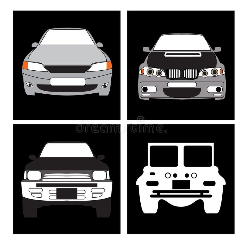 Set of 4 car icon stock vector. Illustration of wheel - 295750065