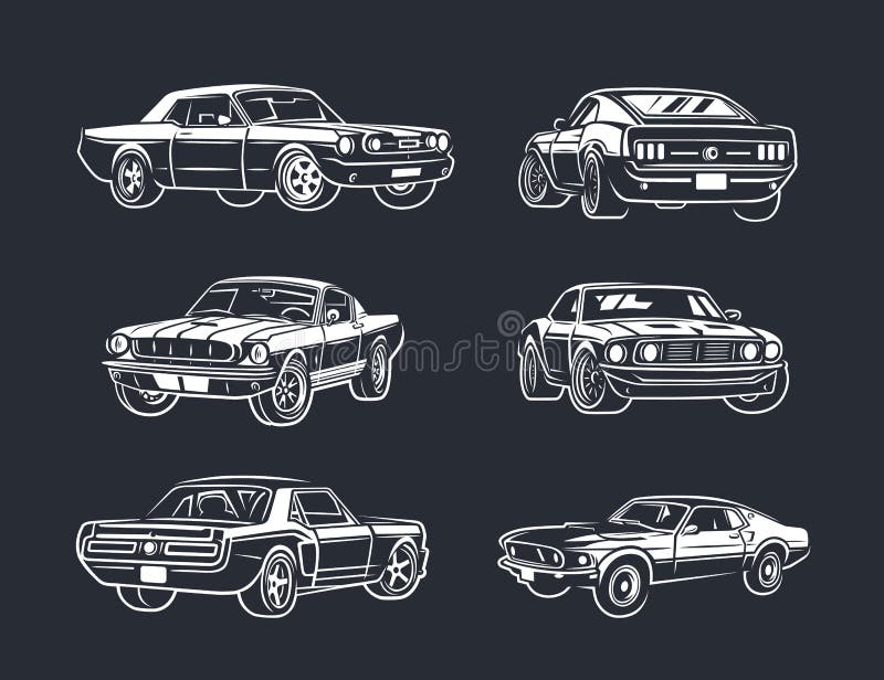 Set of Car Illustrator. Street Racing Stock Vector - Illustration of ...