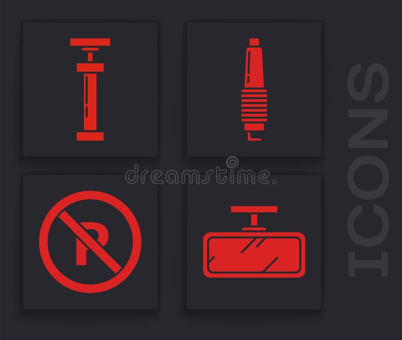 Set Car Mirror, Car Air Pump, Car Spark Plug and No Parking or Stopping ... Set Car Mirror, Car Air Pump, Car Spark Plug and No Parking or Stopping ...