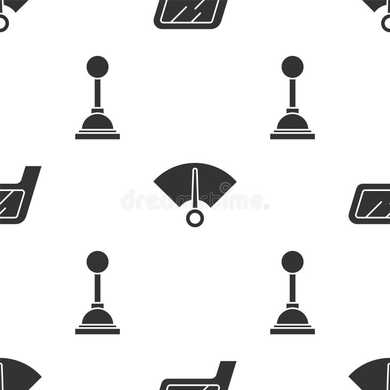 Set Car Mirror, Speedometer and Gear Shifter on Seamless Pattern ... Set Car Mirror, Speedometer and Gear Shifter on Seamless Pattern ...