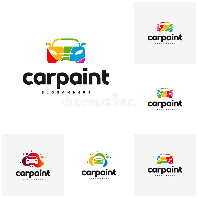 Set of Car Paint Logo Template Design Vector Stock Vector ...