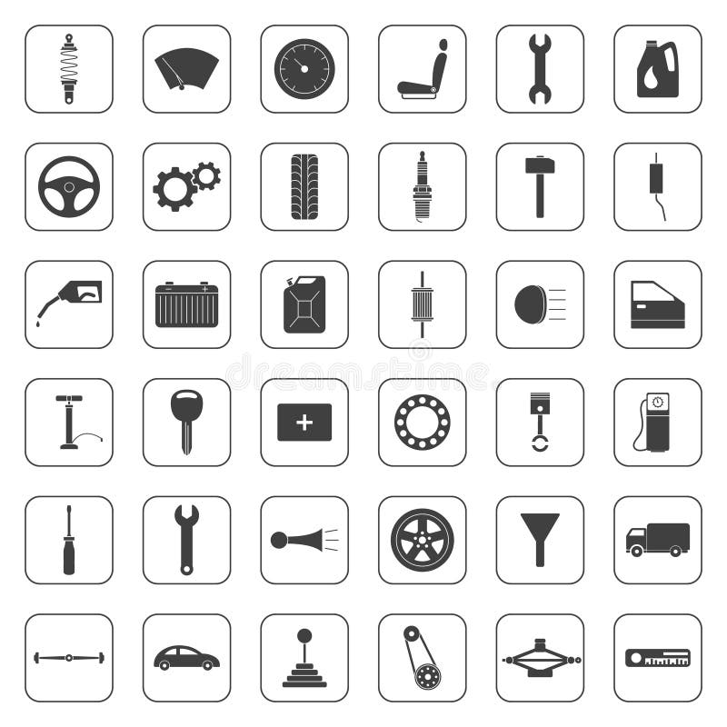 Set Icons of Auto, Car Parts, Repair and Service Stock Vector ...