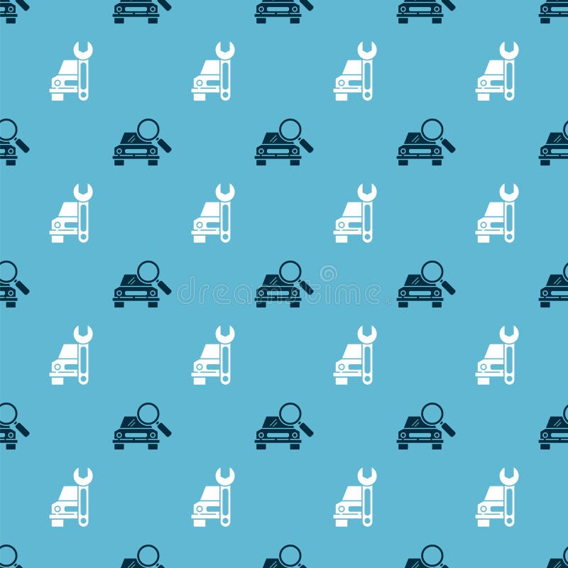 Set Car Search and Car Service on Seamless Pattern. Vector Stock Vector ...