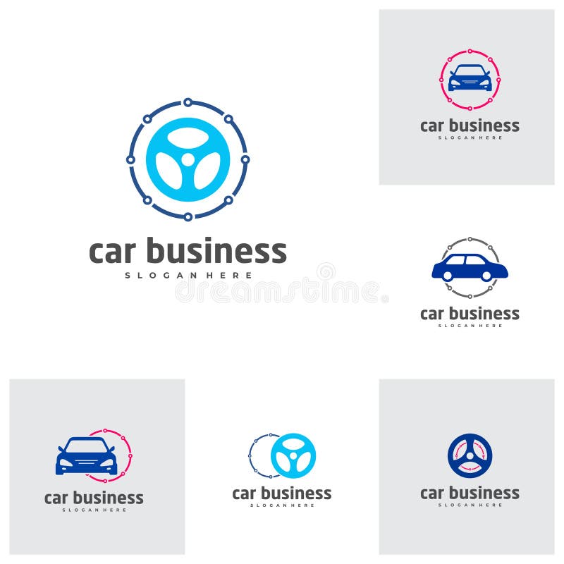Set of Car Tech Logo Vector Template, Creative Car Logo Design Concepts ...