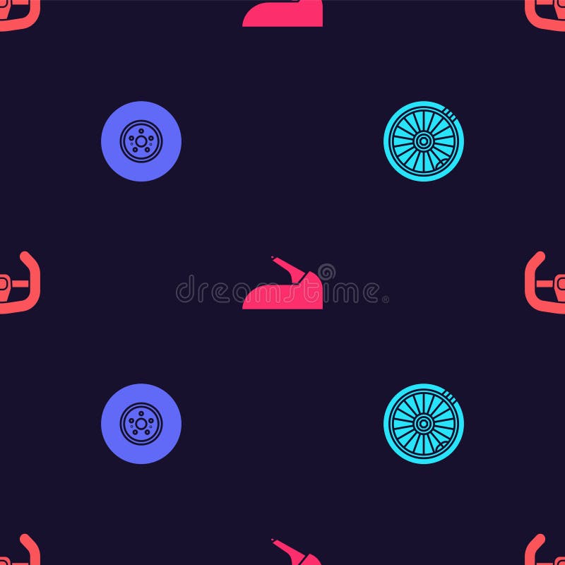 Car Wheel Brake Outline Icon in Neon Style. Elements of Car Repair ...