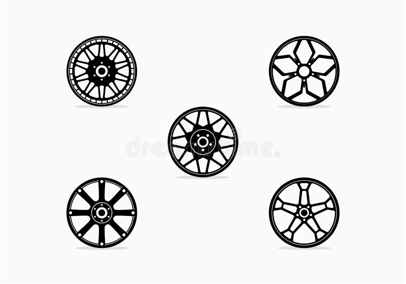 Set of Car Wheel Vector Illustration Stock Vector - Illustration of ...