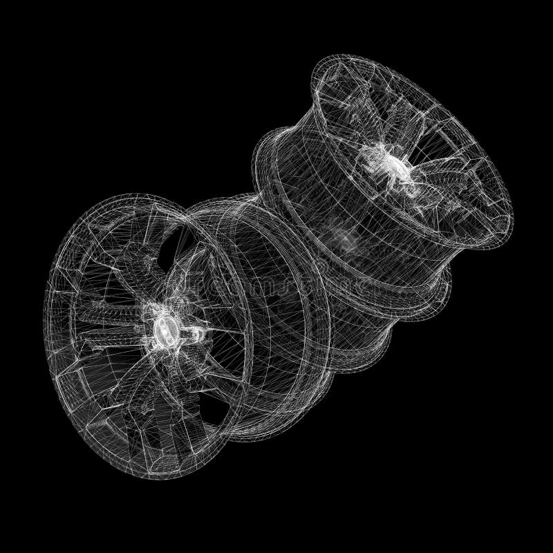 Set of car wheels isolated stock illustration. Illustration of alloy ...