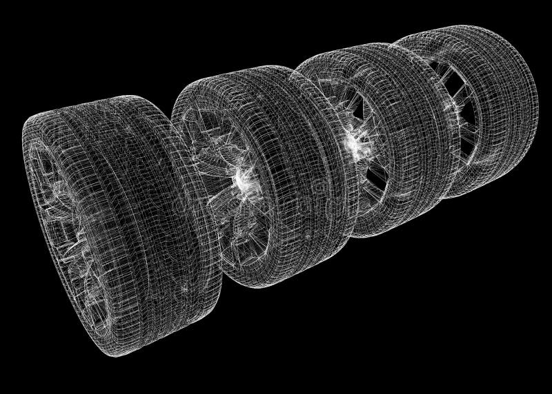 Set of car wheels stock image. Image of alloy, group - 50438769