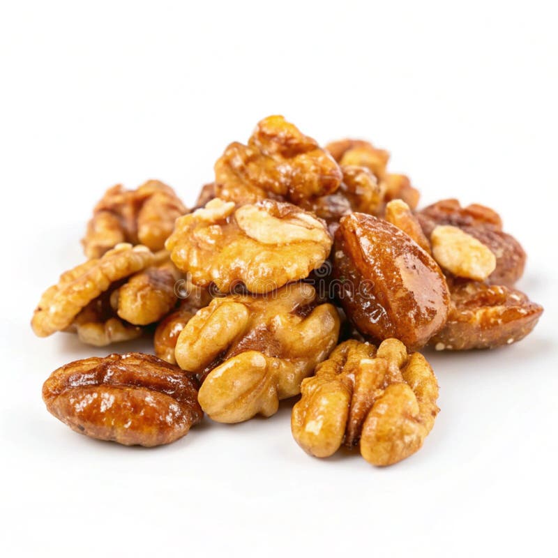 Caramelized Nuts Isolated on White Background Stock Illustration ...
