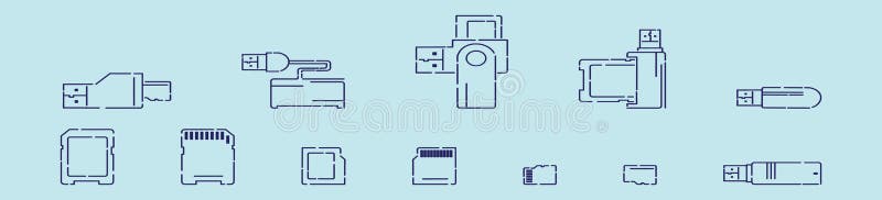 Set of Card Reader Cartoon Icon Design Template with Various Models ...