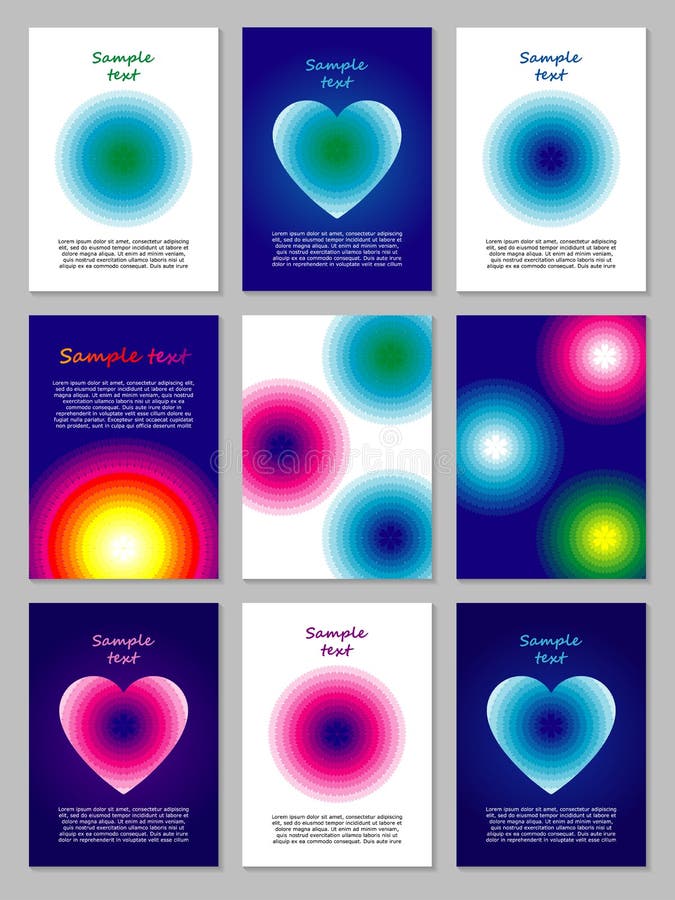 Set of card templates stock vector. Illustration of abstract - 93216952