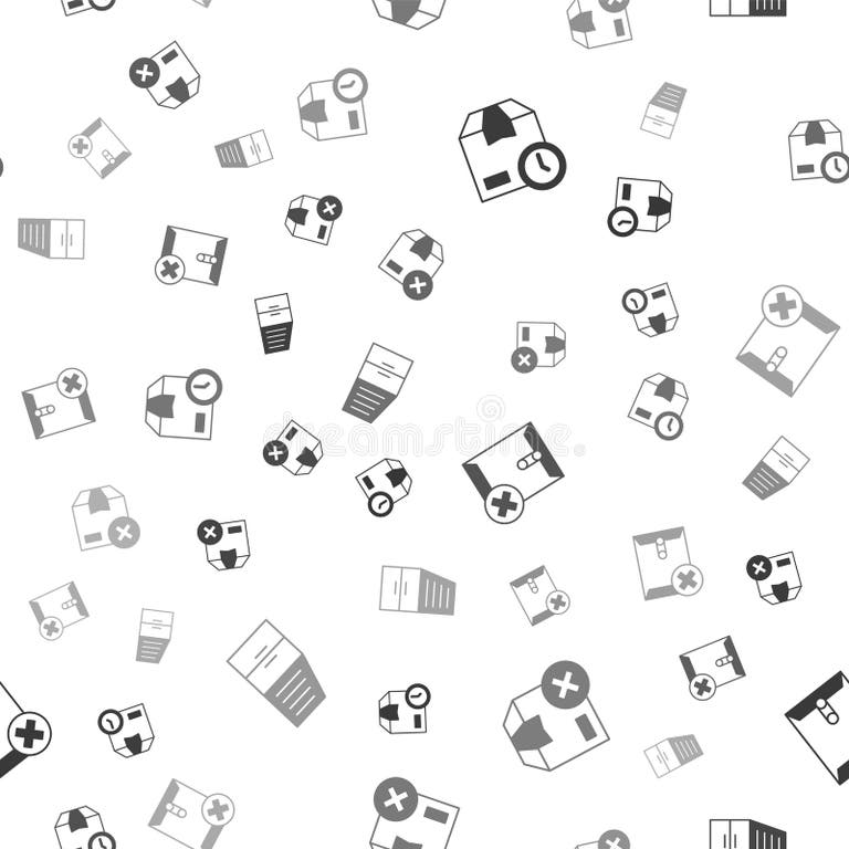 Set Cardboard Box with Clock, Carton Cardboard, Delete Envelope and ...