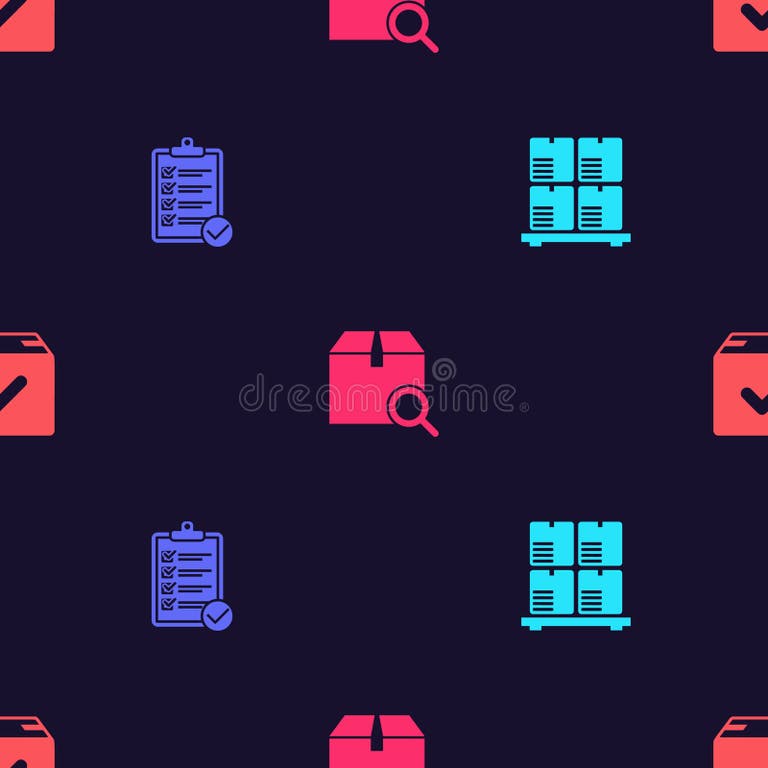 Set Cardboard Boxes on Pallet, Verification of Delivery List, Search ...