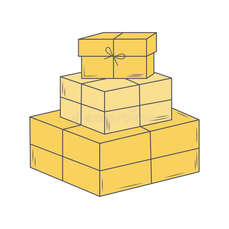 Set of Cardboard Boxes, Stack of Parcels. Delivery Package Stock Vector - Illustration of ...