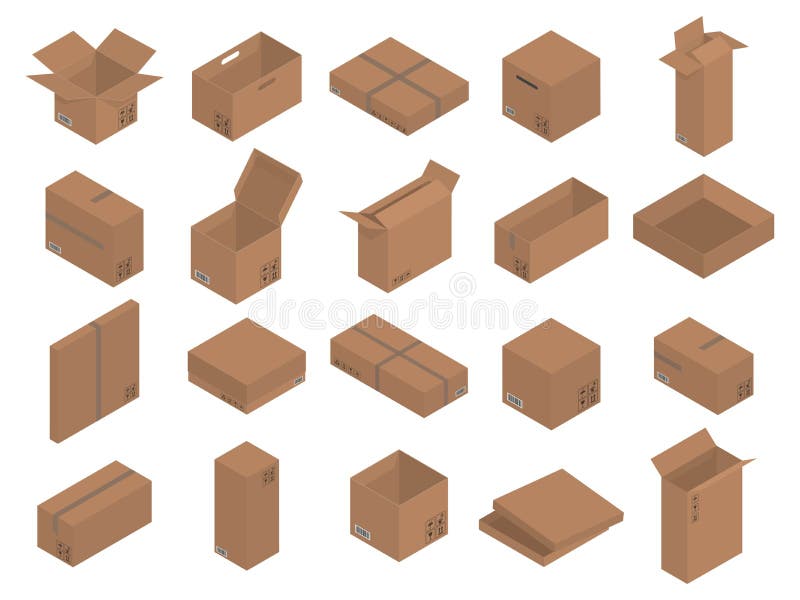 Brown boxes stock illustration. Illustration of packaging - 578229