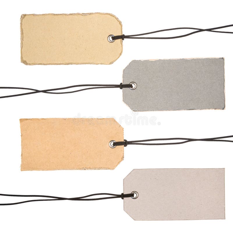 Set of Cardboard Tags stock photo. Image of beige, isolated - 4954760