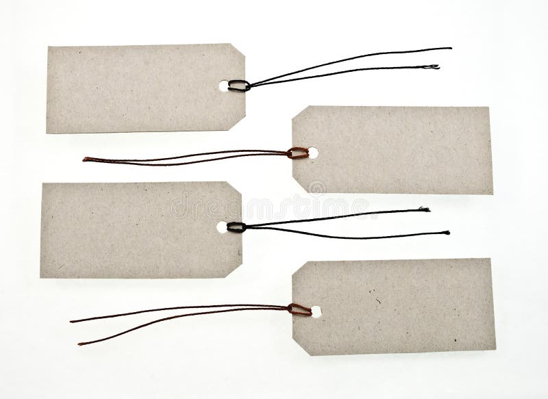 Set of Cardboard Tags stock photo. Image of beige, isolated - 4954760