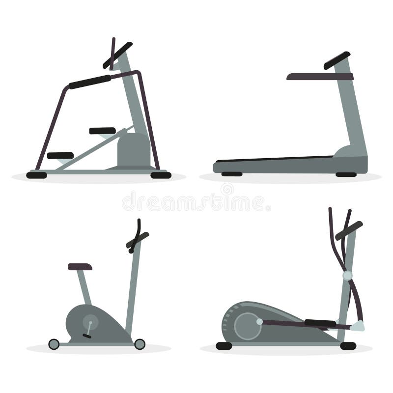 Set of cardio machines stock vector. Illustration of muscular - 71558160