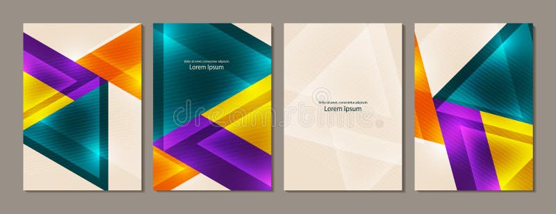 A Set of Cards. Abstract Geometric Background. Modern Overlapping ...
