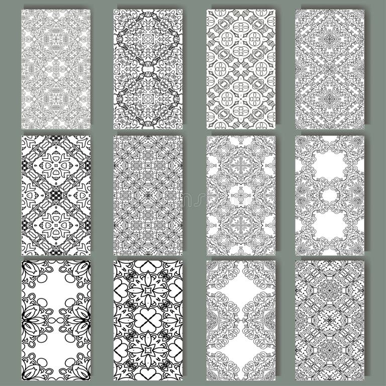 Set of Cards for Any Kind of Design. Pattern in Retro Style with Stock ...