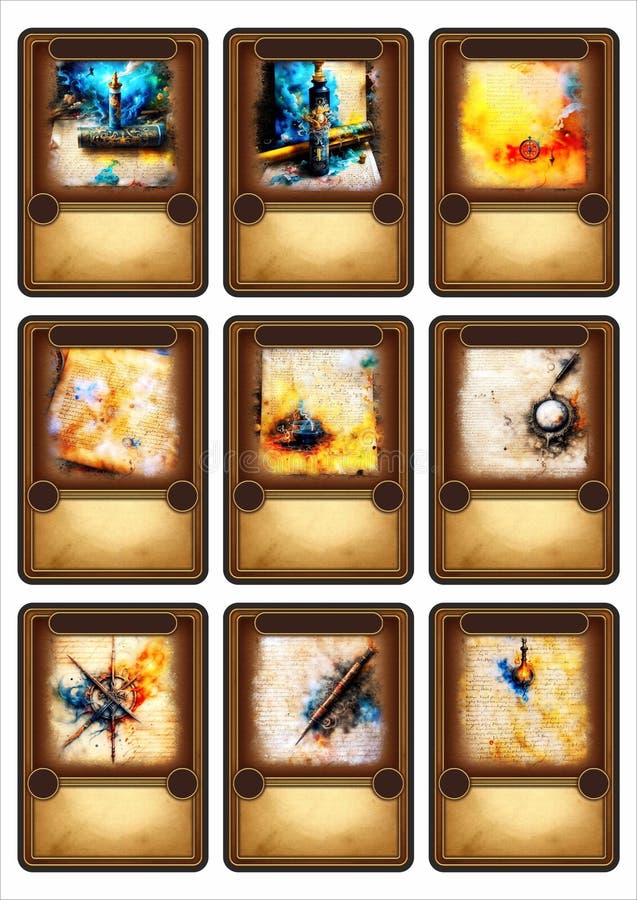 A Set of Cards from the Category "Objects". a Set of Mysterious Scrolls ...