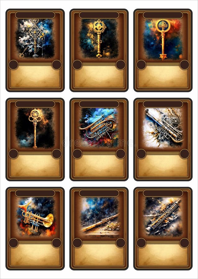 A Set of Cards from the "Items" Category. a Set of Keys and Musical ...