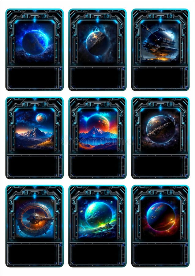 A Set of Cards from the "Space Locations" Category, for a Board Space ...