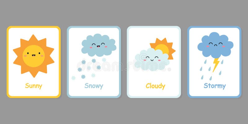 Weather Flashcard Stock Illustrations – 79 Weather Flashcard Stock ...