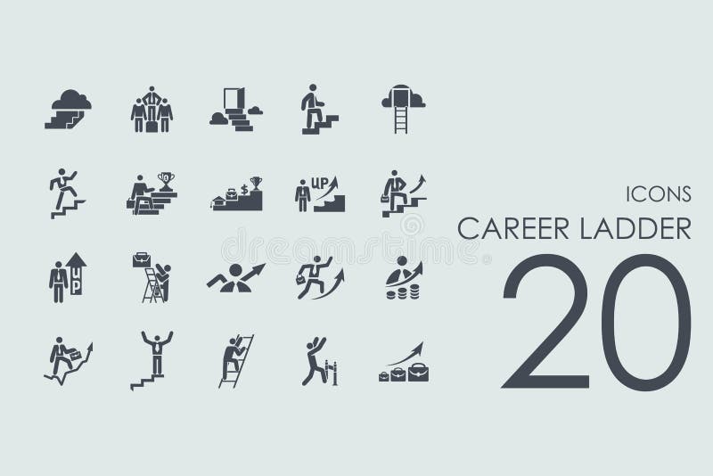 Set of career ladder icons stock vector. Illustration of goal - 64881409