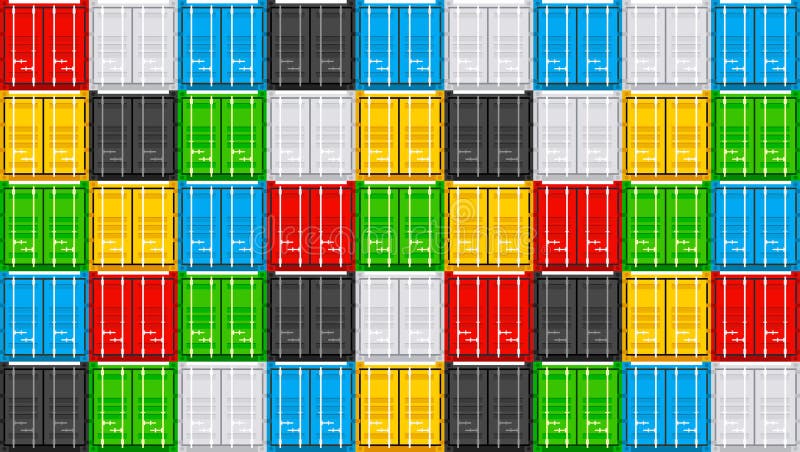 Set Cargo Containers. Freight Shipping, Delivery and Transportation ...