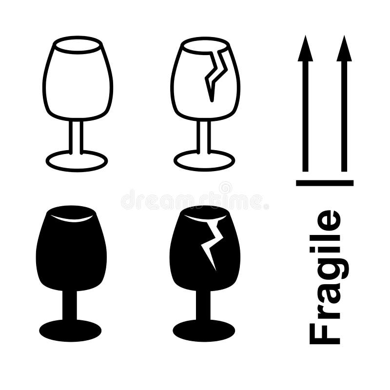 Set of cargo signs stock vector. Illustration of handle - 138230614