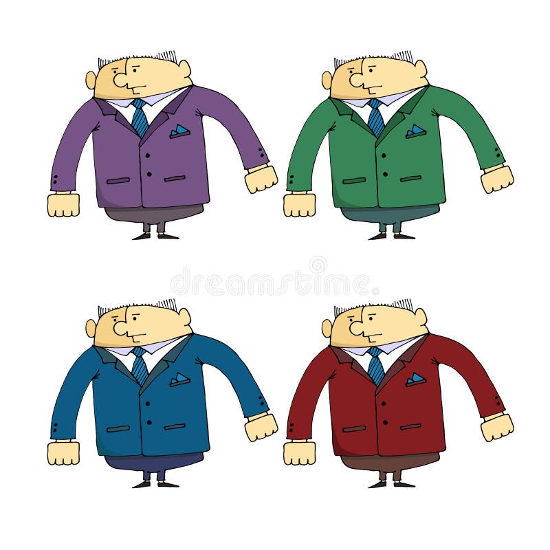 Set of Caricatures the Employee Security Guard in Different Clothes ...