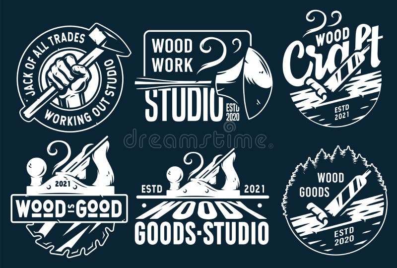 Carpentry Emblems for Wood Crafts Workshop Logo Stock Vector ...
