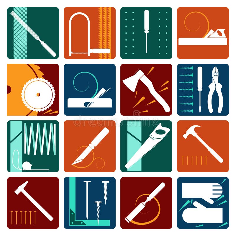 Set of carpentry tools stock vector. Illustration of safety - 62505658