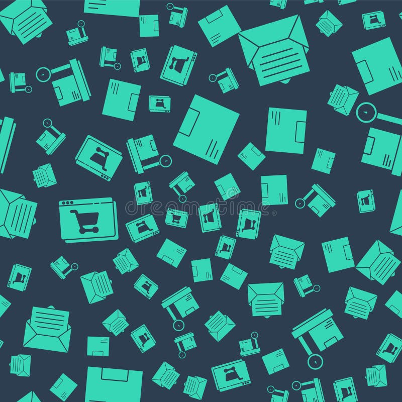 Set Carton Cardboard Box, Envelope, Online Shopping on Screen and Scale ...