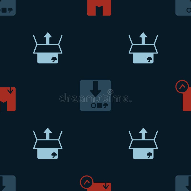 Set Carton Cardboard Box, and Unboxing on Seamless Pattern. Vector ...